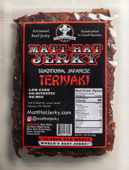 Traditional Japanese Teriyaki Beef Jerky | Matt-Hat Jerky